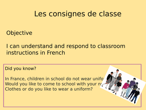 Classroom Instructions French - Year 3 | Teaching Resources