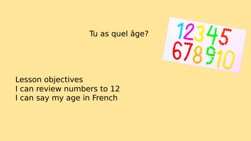 Say my age in French | Teaching Resources
