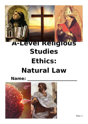OCR Religious Studies A-level Workbook: Natural Law | Teaching Resources