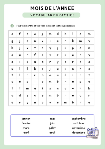 Months of the year French | Teaching Resources