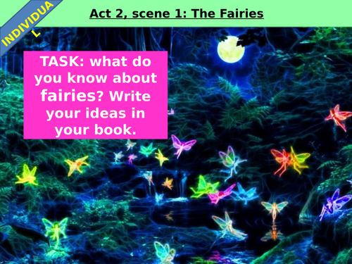 'A Midsummer Night's Dream' Act 2 scenes 1+2 | Teaching Resources