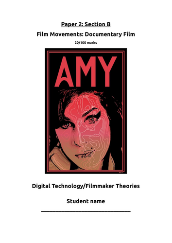 A Level Film Studies: Amy - Documentary | Teaching Resources