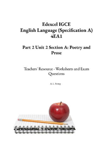 Edexcel IGCE English Language (Specification A) 4EA1 Part 2 Unit 2 ...