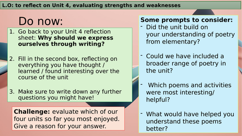 Approaching Poetry KS3 / LSP Unit | Teaching Resources