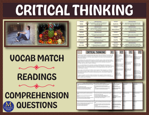 Philosophy: Critical Thinking Reading Comprehension & Sort Activity ...