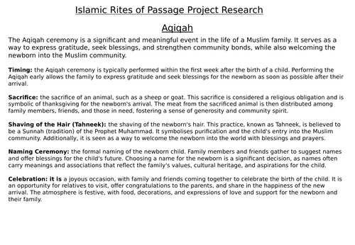 Islamic Practices: How Do Muslims Celebrate Rites of Passage? – Lesson ...