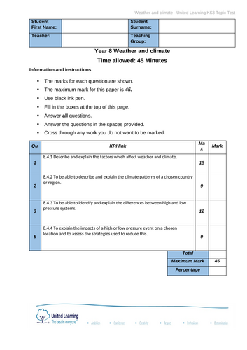 KS3 Weather Low Ability | Teaching Resources