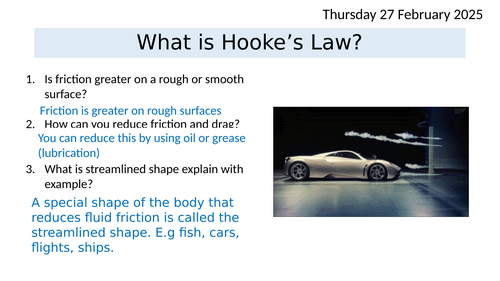 KS3 - Activate 1 - 1.3.2 - Hooke's Law | Teaching Resources