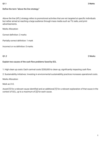 IB Business Management Mock Exams 1 and 2 SL Papers | Teaching Resources