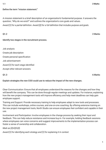 IB Business Management Mock Exams 1 and 2 SL Papers | Teaching Resources