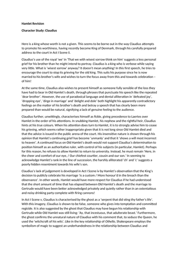 HAMLET A LEVEL SHAKESPEARE: CLAUDIUS CHARACTER STUDY | Teaching Resources