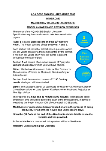 AQA GCSE English Literature - Macbeth - Model Answers - 5 Q and A's ...