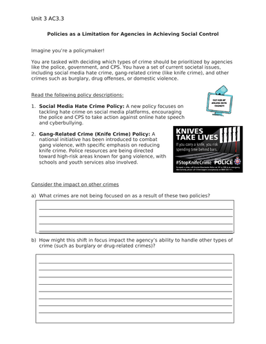WJEC Level 3 Criminology Unit 4 AC3.1,3.2 Lessons & Resources ...