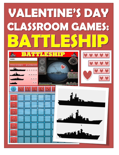 Valentine's Day Games: Battleship, Scavenger Hunt and Bingo "BUNDLE ...