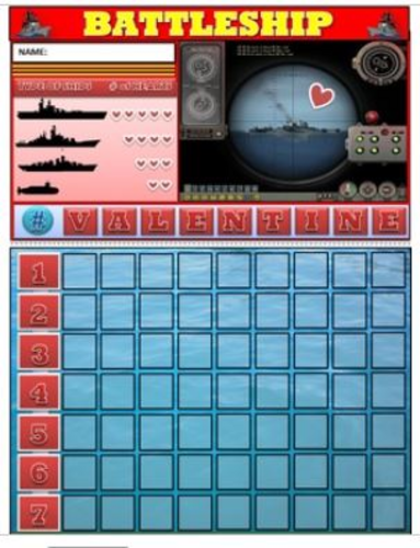 Valentine's Day Games: Battleship, Scavenger Hunt and Bingo "BUNDLE ...
