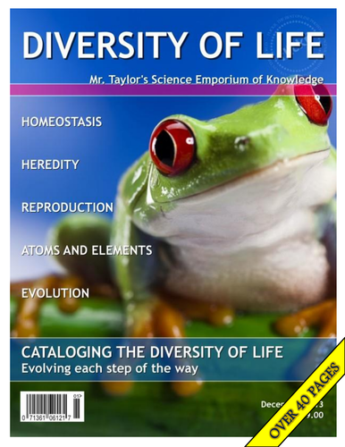 Living Things: Diversity & Chemistry of Life Note Packet & Animated ...