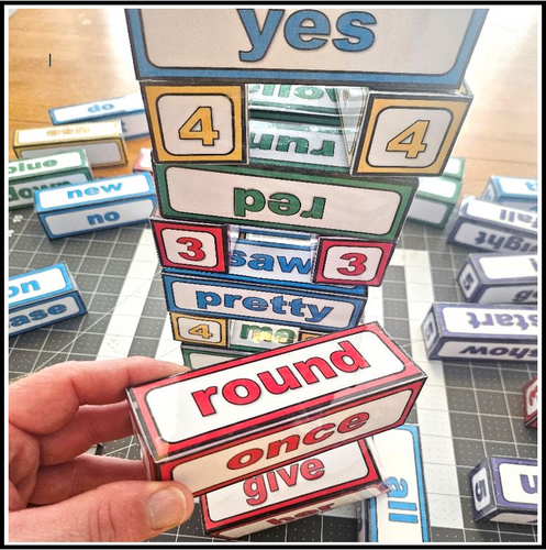 Site Words Tumbling Tower Game | Teaching Resources