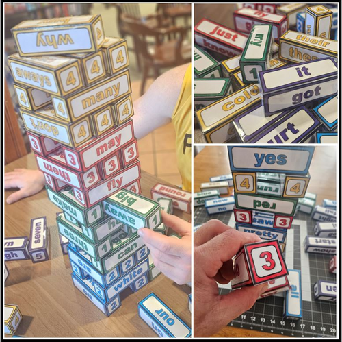 Site Words Tumbling Tower Game | Teaching Resources