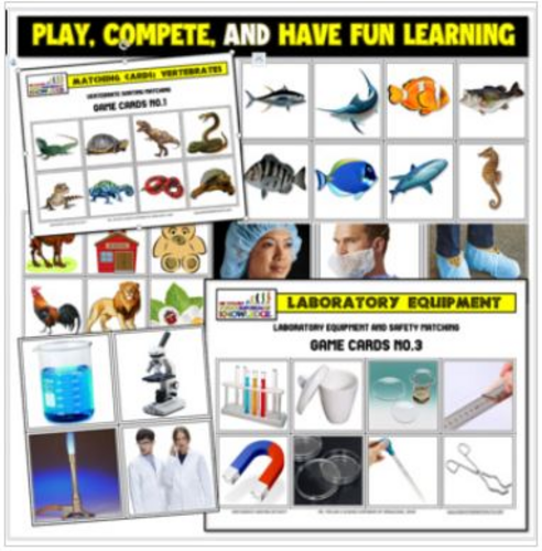 Matching Games: Living vs. Nonliving things, Laboratory Equipment ...