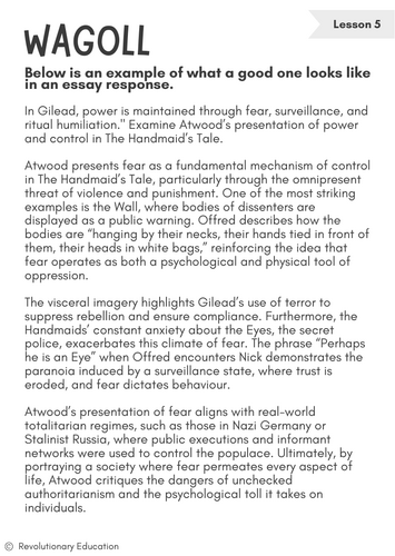 The Handmaid’s Tale (L5) Who Holds the Power? | Teaching Resources