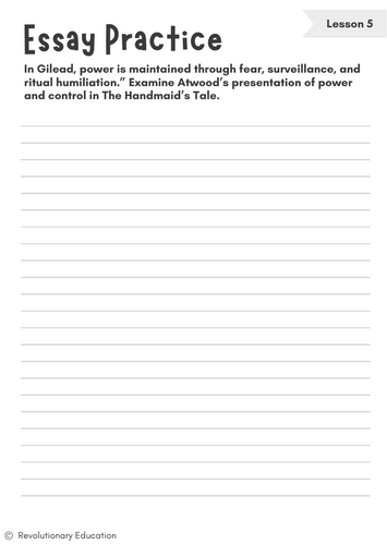 The Handmaid’s Tale (L5) Who Holds the Power? | Teaching Resources