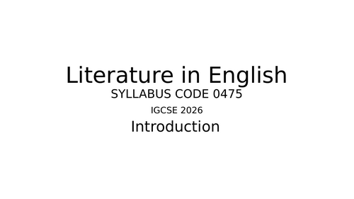 IGCSE LITERATURE IN ENGLISH: POETRY 2026 | Teaching Resources