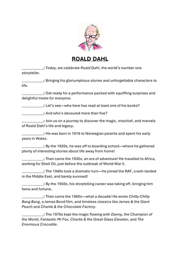 Roald Dahl devised script | Teaching Resources