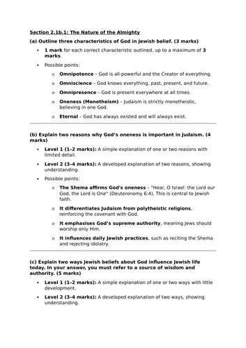 EDEXCEL GCSE RE Exam Style Question Bank - Paper 2 (Judaism) | Teaching ...