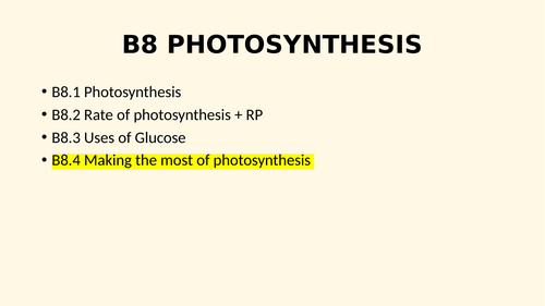 B8 Photosynthesis AQA combined science / triple | Teaching Resources