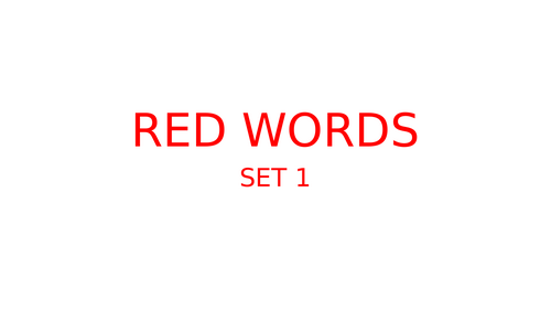 Year 1 Red words Set 1 and 2 ppt | Teaching Resources