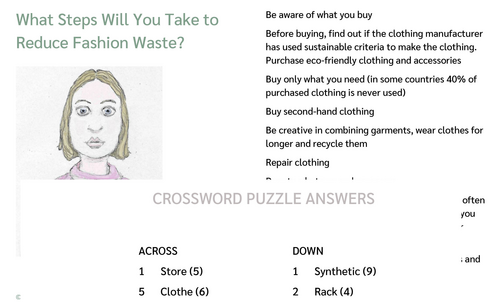 Climate Change - Fashion and The Environment Crossword Puzzle and ...