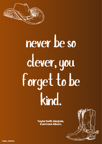Taylor Swift Lyric Classroom Wall Posters x6 (Midnights, Lover, 1989 ...