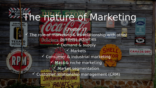 Business 9609 AS GCE Cambridge 3.1 The nature of marketing | Teaching ...