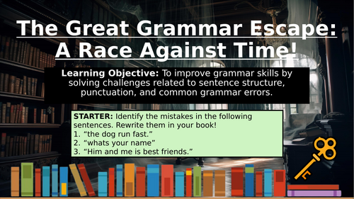 Lower-Ability English Escape Room Activity - The Great Grammar Escape ...