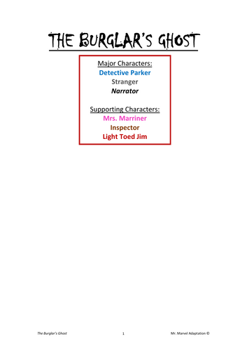 The Burglar's Ghost Reader's Theatre Script | Teaching Resources