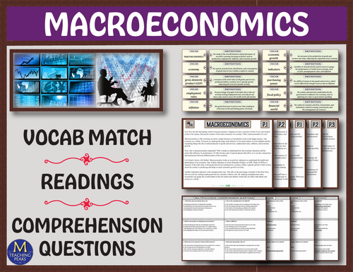 Economics: Macroeconomics Reading Comprehension & Sorting Activity ...