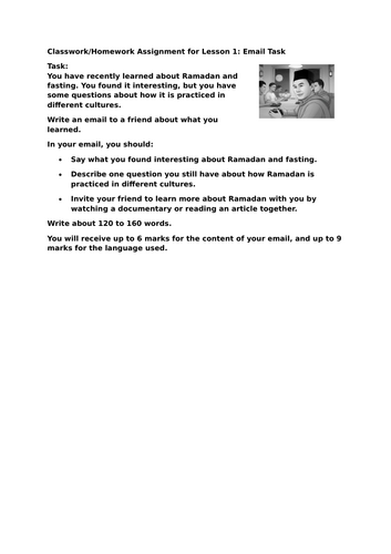 IGCSE 0511 ESL Email Writing: Ramadan | Teaching Resources
