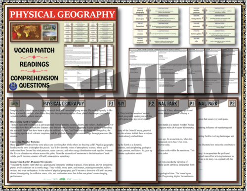Geography: Physical Geography Reading Comprehension & Sort Activity ...
