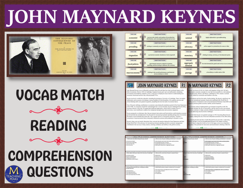 Economic Visionaries: John Maynard Keynes Reading Comprehension & Sort ...