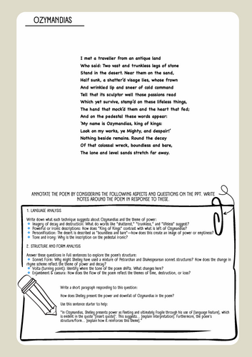 Ozymandias AQA GCSE Poetry | Teaching Resources