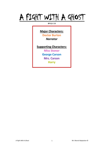 A Fight with a Ghost Reader's Theatre Script | Teaching Resources