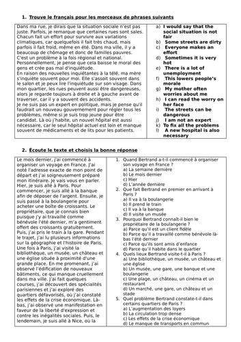 23. GCSE FRENCH: Environment & where people live (Foundation T) - AQA ...