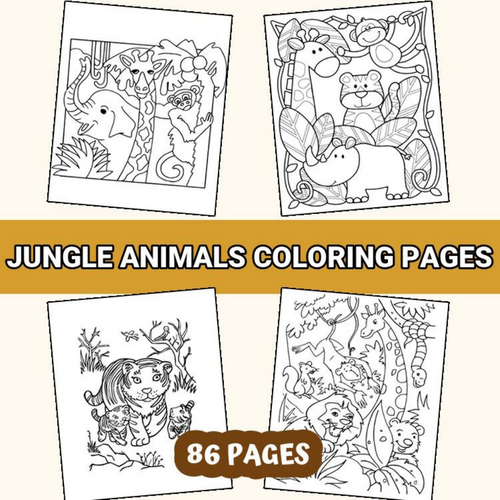 Explore Jungle Animals: Printable Coloring Pages for Creative Fun ...