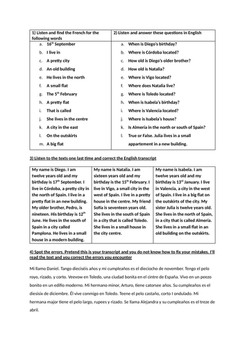 04. Spanish Year 7. Unit 4: Describing where I live (EPI / MARS EARS ...