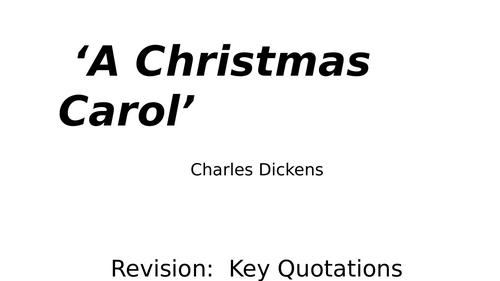 A Christmas Carol: Key Quotation Cards | Teaching Resources