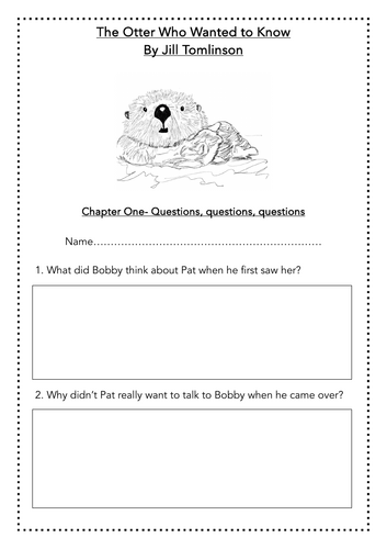 The Otter Who Wanted to Know- Chapter One- Reading Comprehension and ...