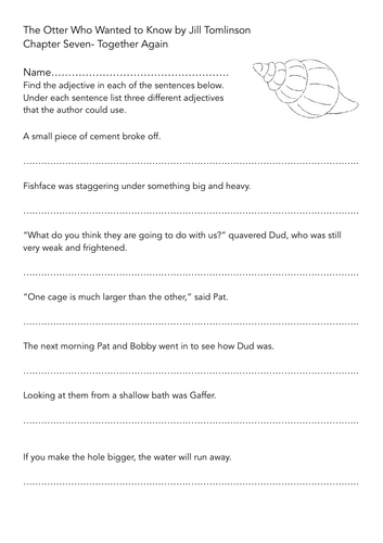 The Otter Who Wanted to Know- Chapter Seven- Reading Comprehension and ...