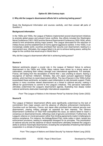 Set 5 - 2025 UNIQUE Mock Exam Paper 2 & Model Answer - League of ...