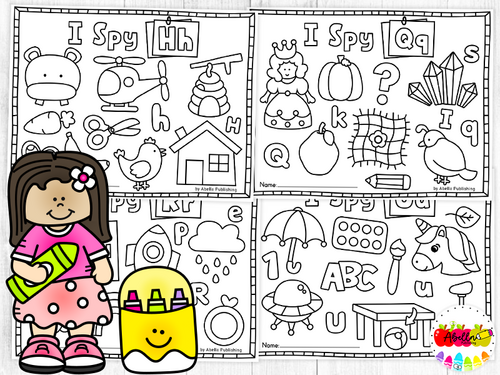 I Spy Alphabet Worksheets for Letter Sound Recognition | Preschool ...