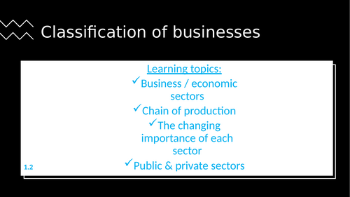 Business 0450 IGCSE Classification of businesses 1.2 | Teaching Resources